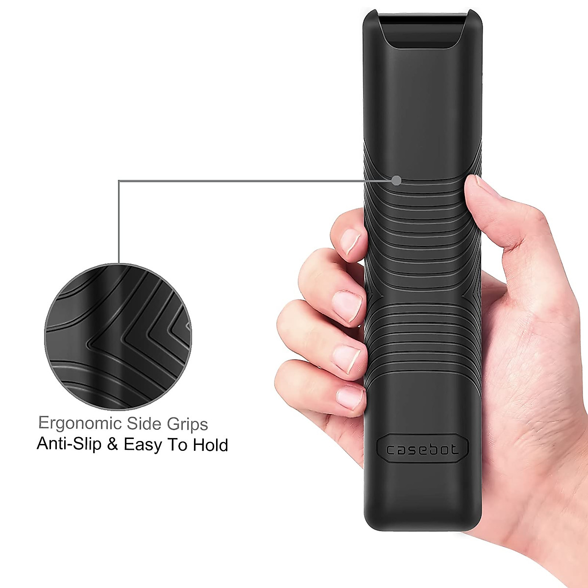 Fintie Protective Case Compatible Samsung Smart TV Remote Controller BN59 Series, CaseBot Light Weight Kids-Friendly Anti Slip Shock Proof Silicone Cover, Black