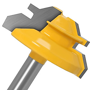 Lock Miter 45 Degree Joint Router Bits + 2Pcs Tongue and Groove Set [1/4-Inch Shank], APLUS 45° Lock Mitre Glue Joint Router Bit + Router Bit Set 3 Teeth T Shape, Wood Milling Cutter Woodworking Tool