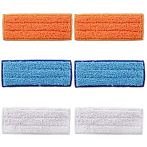 Syxtidy 6 Pack Washable Reusable Mopping Pads for iRobot Braava Jet 240 241 (2 Wet Pads, 2 Dry Pads, 2 Damp Pads)