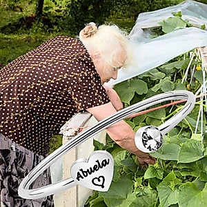 BEKECH Spanish Grandma Gift Best Abuela Ever Cuff Bracelet Mother’s Day Gift for Abuela from Grandson Granddaughter Family Abuela Gift (abuela)