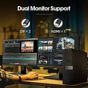 Dell OptiPlex 5050 Desktop Computers PC i7-7700 3.6GHz, 32GB Ram 1TB M.2 NVMe SSD+2TB HDD, AX200 Built-in WiFi 6, Bluetooth 5.2 HDMI, Dual Monitor Support, RBG Speaker, Refurbished Computer(Renewed)