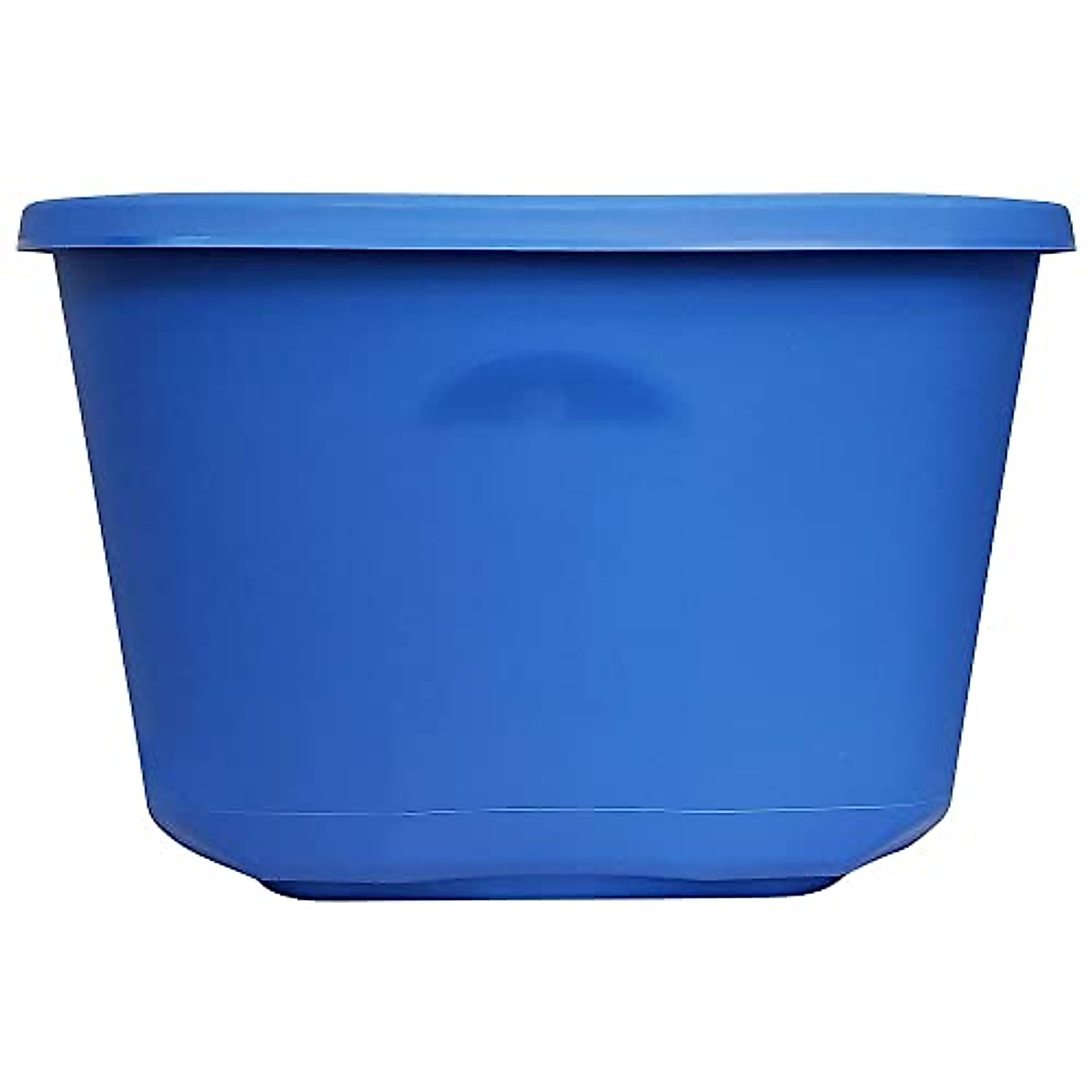 HOMZ 6610DWBLDC.05 Plastic Storage Tote with Lid, 10 Gallon, Blue, Stackable, 5-Pack