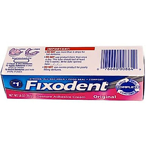 Fixodent Denture Adhesive Cream Original 1.40 oz (Pack of 2)