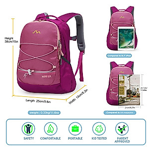 MOUNTAINTOP Kids Backpack for Boys Girls Preschool Kindergarten Hiking Daypack, Green 8.7 * 5.9 * 15"