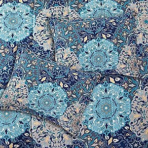 Modern Threads - Granada Collection Comforter Set - Reversible Microfiber - Elegant Printed Bed Set - Includes Comforter, Sheets, Shams, & Pillow - Luxurious Bedding