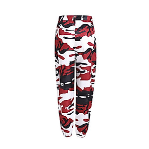 Womens Camo Cargo Pants High Waisted Slim Fit Camouflage Jogger Leggings Outdoor Casual Harem Pants Trousers Jeans