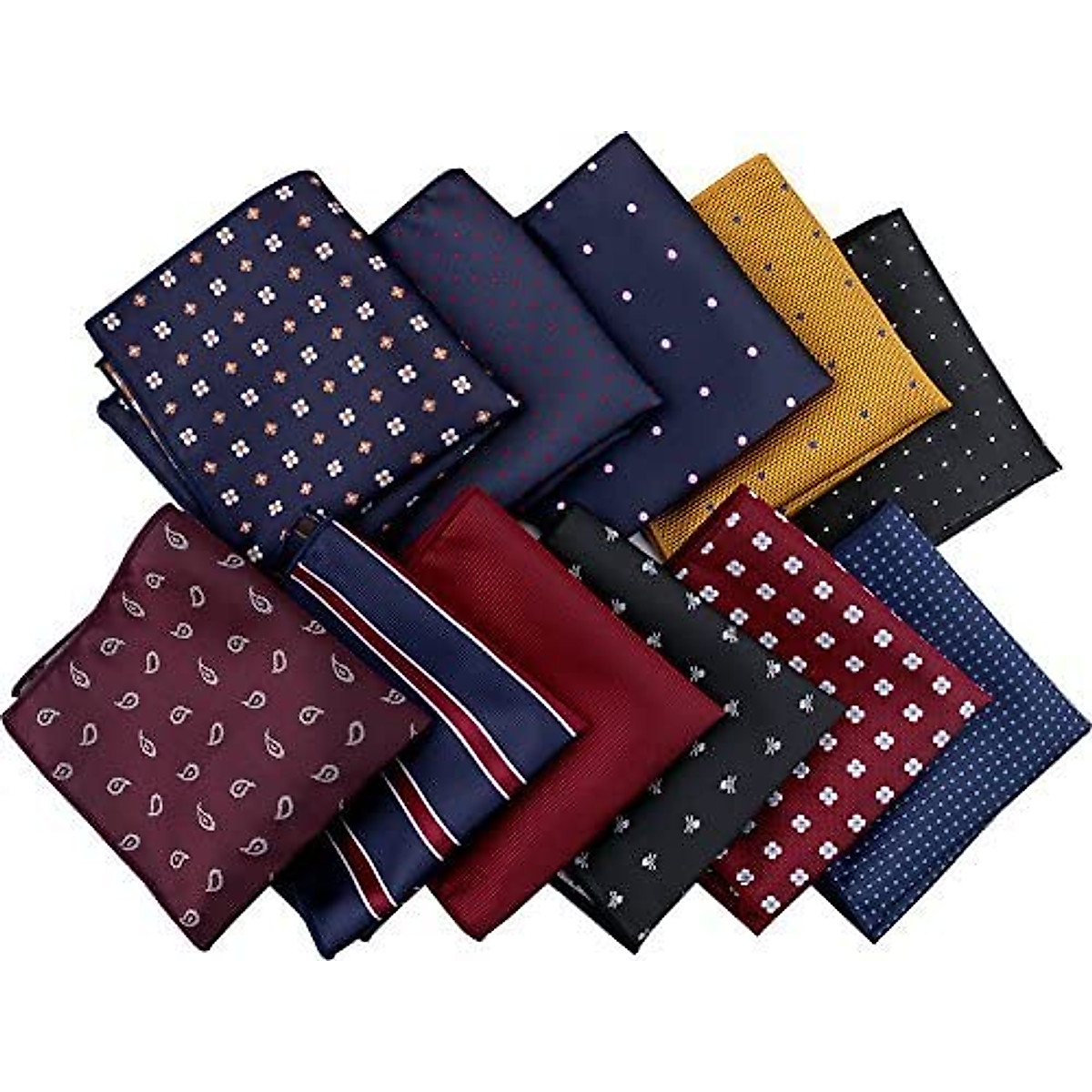 driew 11 Pcs Men Suit Pocket Square Handkerchiefs with Assorted Pattern