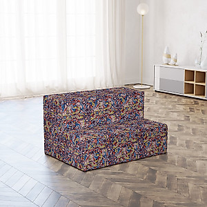 Ambesonne Ethnic Foldable Mattress, Mosaic Bohemian, 74.8" x 35.4", Multicolor