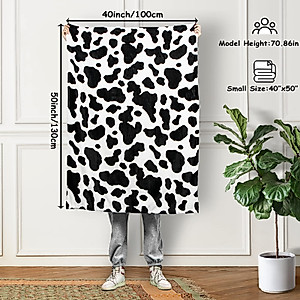 Double Sided Cow Print Blanket Silky Soft Micro Fleece Cow Blanket Baby Seat Couch Sofa Cow Print Blankets and Throws for Unisex Baby Boys Girls Toddler Infant Newborn Cow Print 40x50 in