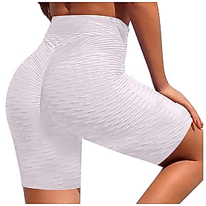 Bblulu 2 Pack Women's Textured Booty Tights High Waisted Ruched Butt Lifting Leggings Tummy Control Push Up Workout Yoga Pant