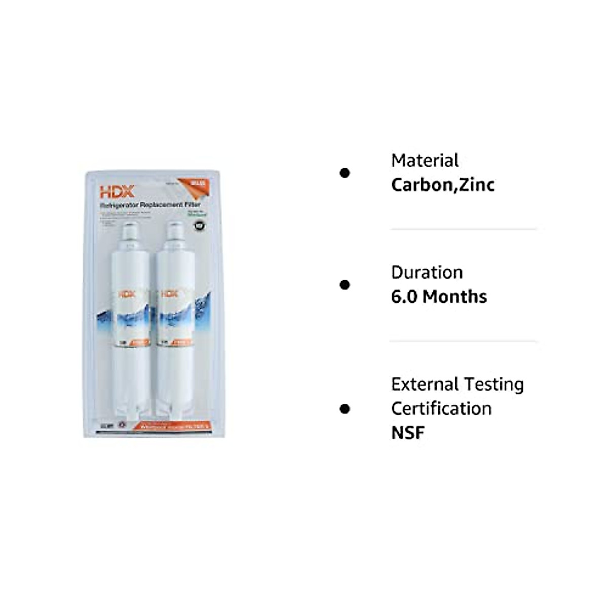 HDX FMW-2 Replacement Water Filter / Purifier for Whirlpool Refrigerators (2 Pack)