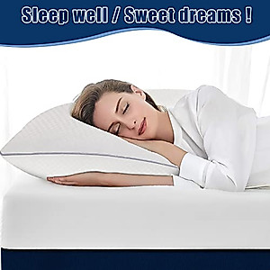 Piwaal Bed Pillows for Sleeping 2 Pack, Standard Size Pillows Set of 2,Down Alternative Filling, Pillow for Back, Stomach or Side Sleepers Grey