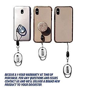 Phone Assured Phone Tether - 31" Safety Anti Theft Retractable Phone Clip - Anti-Drop Travel Clip - White Smartphone Clip for Pants or Purse - Universal Connection Fits Any Smartphone Case (1 Pack)