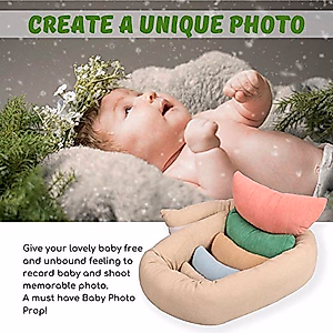 Newborn Photography Props, Ultra-Soft Baby Donut Posing Pillows, Professional Baby Photo Props Set Fits 0-6 Months Baby,Pack of 6, Multicolor