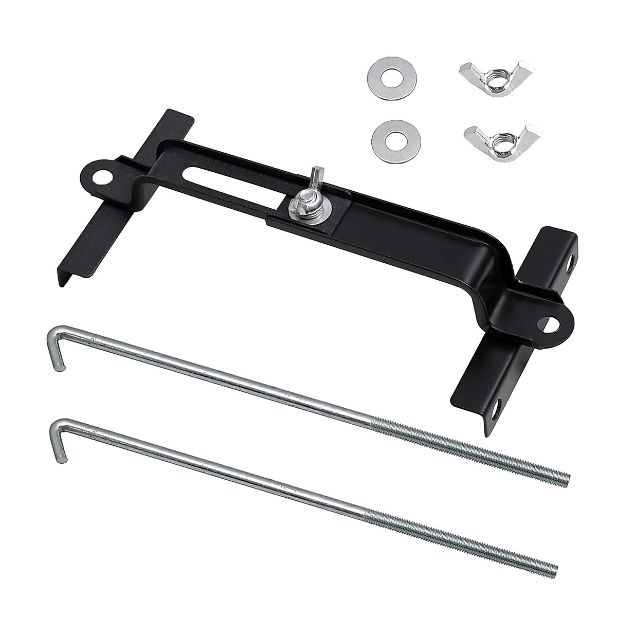 Kewucn Adjustable Battery Hold Down, Car Battery Tie Down Holder Kit, Universal Battery Crossbar with Stainless J Bolt, Automobile Battery Fixing Accessories for Cars, SUV, RV (9 inch bolts)