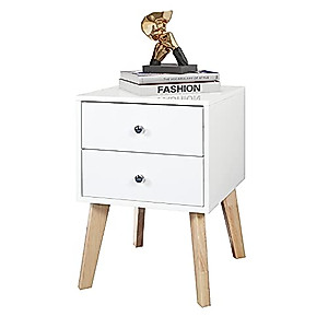 TaoHFE White nightstand mid Century Modern nightstand White Night Stands for bedrooms Wood nightstand White nightstand with Drawers Aesthetic nightstand White Side Table Bedside Table with Drawers