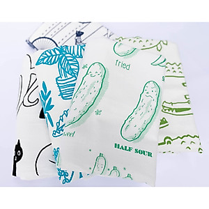 Funny Pickle Kitchen Tea Towel, Flour Sack Dishcloth, Kitchen Gift for Foodie, Food Lovers, Homestead Country Cottage