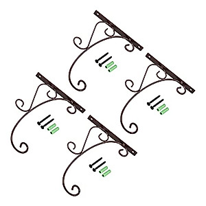 Tool parts 4pcs Iron Wall Hooks Bracket 230mmx155mmx16mm for Hanging Lanterns Bronze