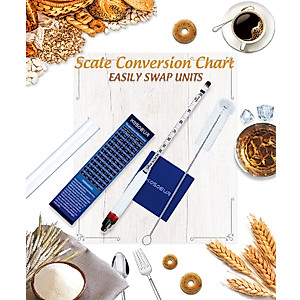 Hydrometer Alcohol Meter Kit, Hydrometer Alcohol 0-200 Proof and Tralle, Alcohol Tester for Liquor, Alcohol Hydrometer for Moonshine, Liquor, Spirits, Proofing, Distilling, with Hydrometer Test Jar