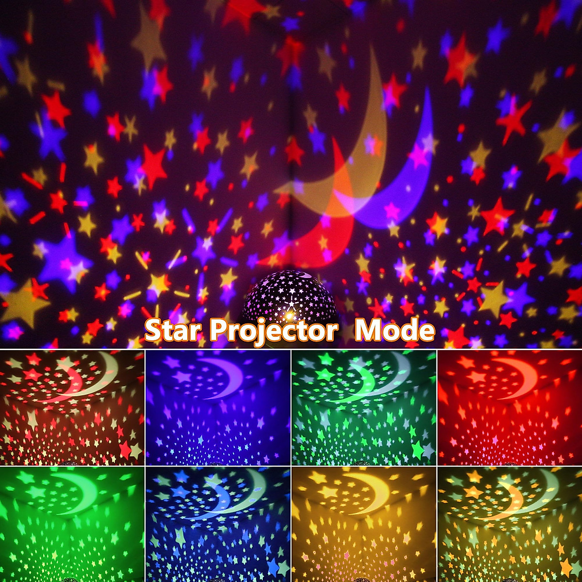 DSTANA Star Projector Night Lights for Kids, Starry Night Light with Timer, 360 Degree Moon Star Ceiling Lamp for Baby Bedroom Decor, Birthday Gifts Toy for 3 to 12 Year Old Girls Boys