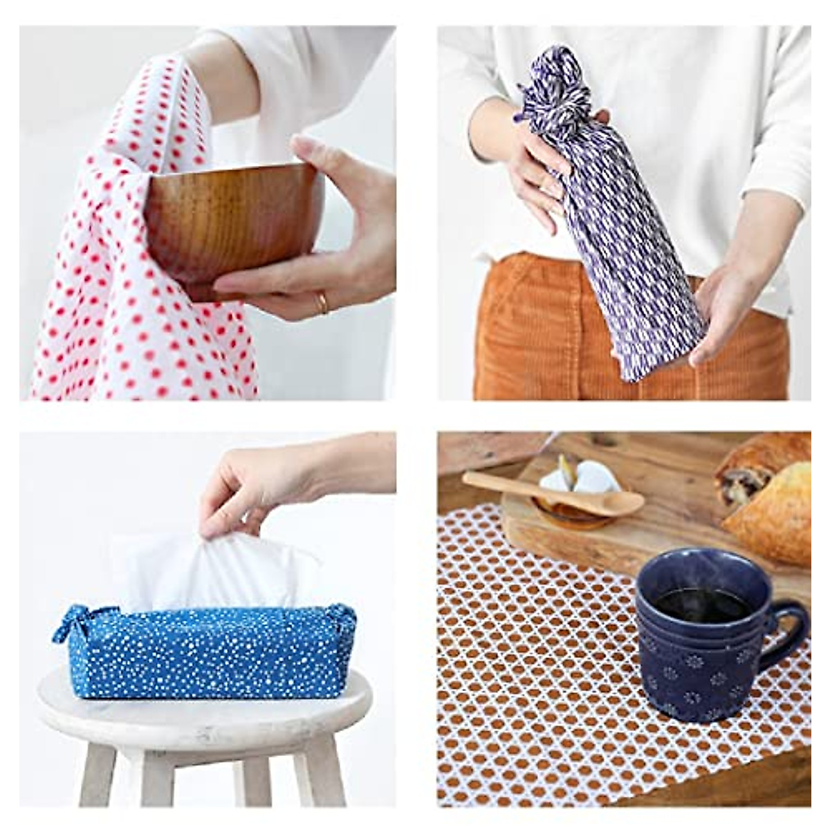 KOMESICHI irodori Japanese Traditional Towel Tenugui Animal Pattern B Set of 10 with Fray Prevention Processing with Tenugui Iroha (English Manual)