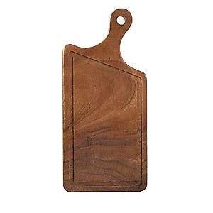 Hisize Wood Cutting Board - Small Wooden Chopping Board Charcuterie Board Serving Tray With Handle(Bent Handle)