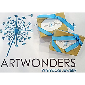 Artwonders Handmade Hot Dog Food Dangle Earrings, Mini Food Jewelry, Fast Food Themed Gifts, Foodie Gifts for Women