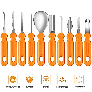 ONEVER Pumpkin Carving Kit Tools Halloween, Professional Heavy Duty Carving Set Pumpkin Carving Knife, Stainless Steel Double-side Sculpting Tool Carving Kit for Halloween Decoration for Halloween
