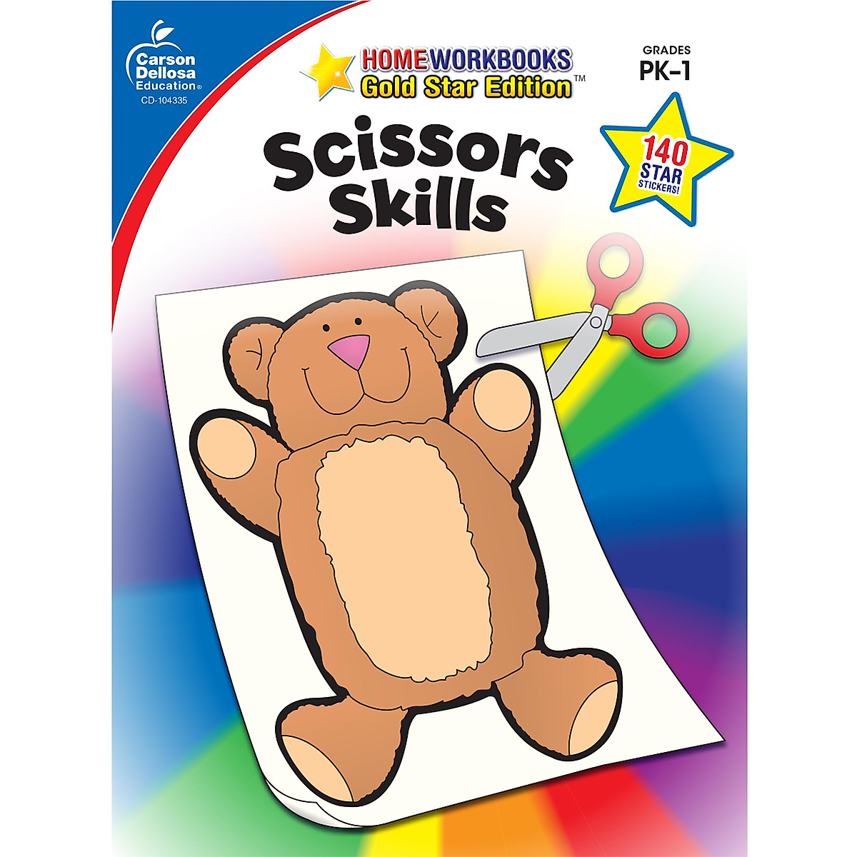 Scissor Skills Activity Book for Kids Ages 3-5, Colorful Animals, Shapes, and Line Formation Cut and Paste Activities, Kids Craft Book With Incentive Chart and Stickers, PreK+
