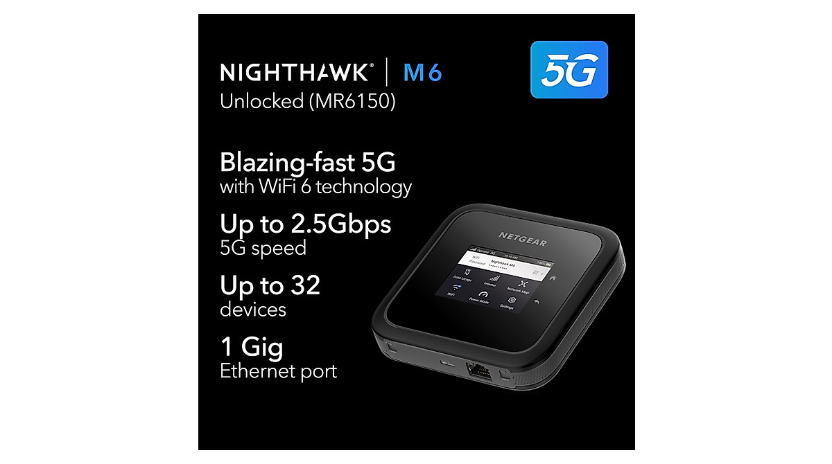 NETGEAR Nighthawk M6 5G Hotspot - Fast, Unlocked WiFi 6 Router