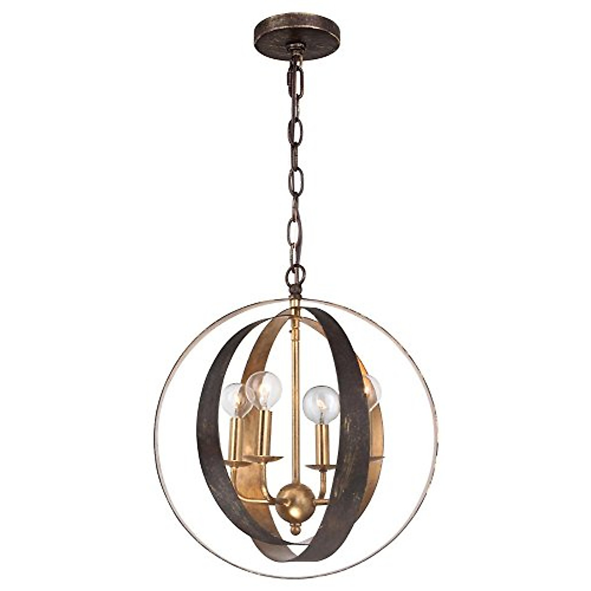 Crystorama 584-EB-GA Transitional Four Light Chandelier from Luna collection in Two-Tonefinish,