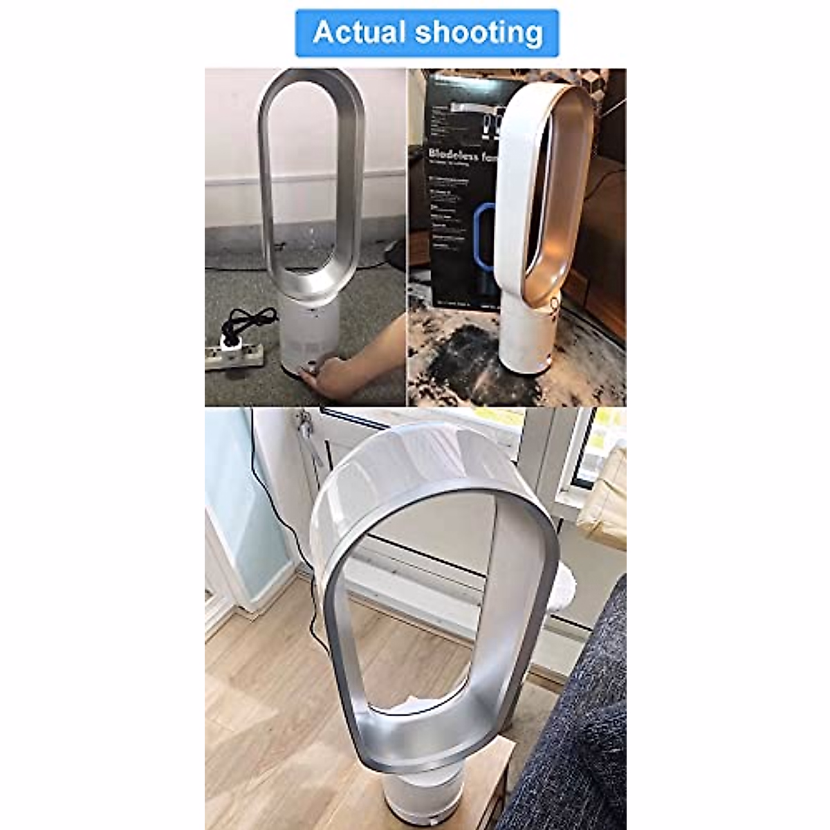 SABYDICAR 16 inch tower fan,quiet bladeless fan with remote control household energy-saving air purifier fan desktop electric fan for summer, bedroom, office, 90 degree rotating,easy operation