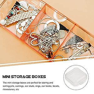 Sewroro Plastic Organizer Box 120pcs Mini Organizer Box Small Clear Plastic Beads Storage Containers Box Pills Storage Case with Hinged Lid for Small Items Crafts Hardware Bead Storage Containers