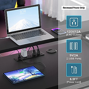 Unikito U Shaped Computer Desks, Reversible Office Desk with LED Strip and Power Outlets, L Shaped Table with Full Monitor Stand and Storage Shelves, 83 Inch Large U- Shape Gaming Desk, Black