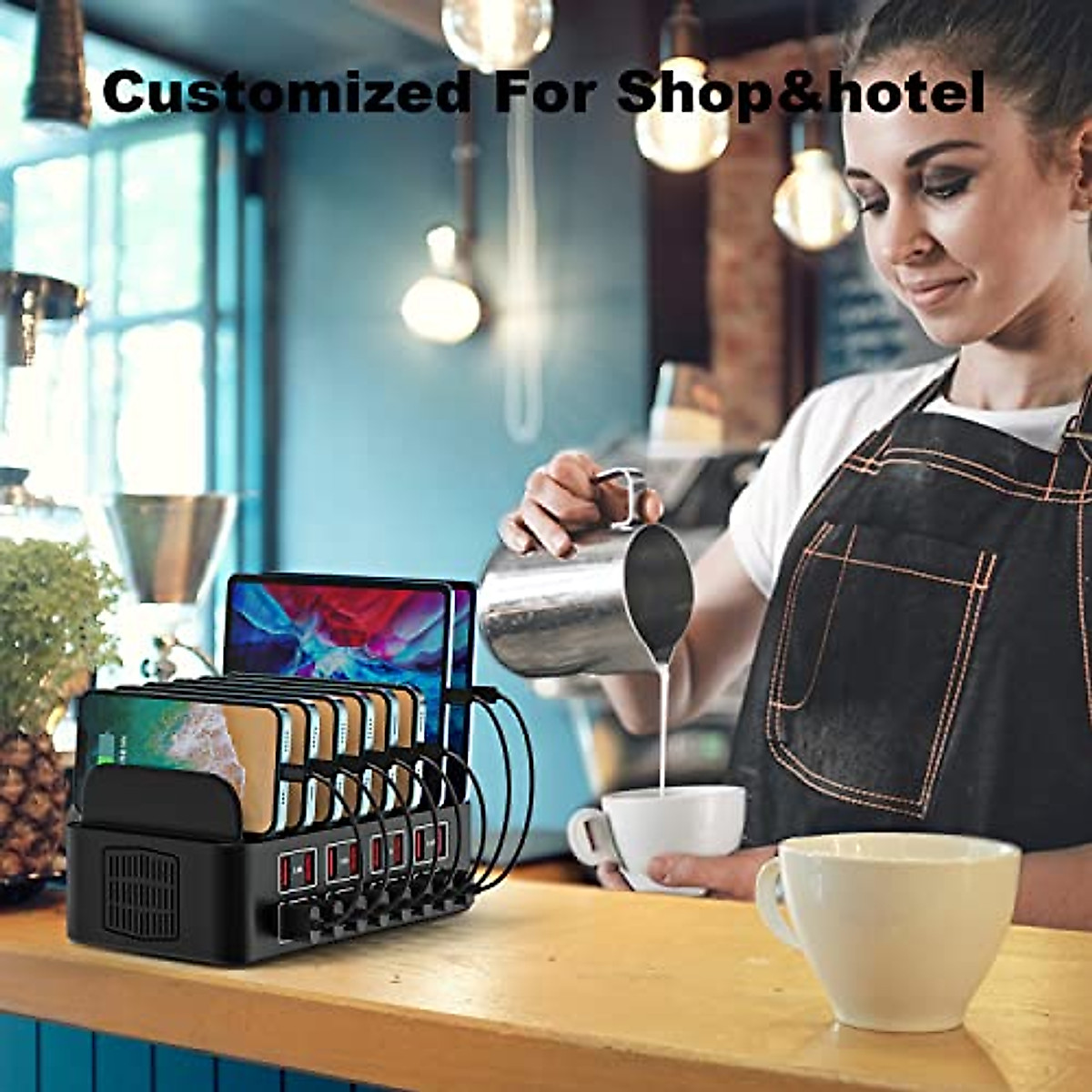 Charging Station for Multiple Devices,Cinlinso 175W/35A 16 Port USB Fast Charging Station,Multi Device Charger Organizer Compatible with iPad,Tablet,Kindle Cell Phone and Other Electronic