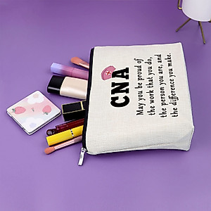 Sazuwu 2PCS CNA Gifts for CNA Week Makeup Bag Certified Nursing Assistant Gifts Thank You Gifts for Nurses Cosmetic Bag CNA Employee Appreciation Gifts Birthday Christmas Gifts Travel Pouch