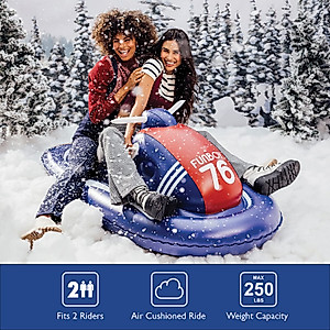 FUNBOY Winter Fun Inflatable Snowmobile, Single, Retro Single