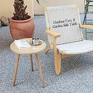 AWASEN Side Table Round, Small Accent Table Nightstand Modern End Table for Living Room Bedroom Office Small Spaces, 16''D x 19.5''H(Natural Walnut)