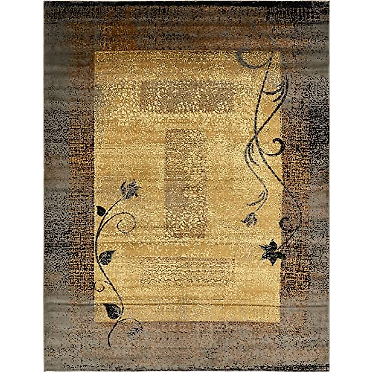 Unique Loom Barista Collection Area Rug - Excelsa (9' x 12' Rectangle, Beige/ Brown)