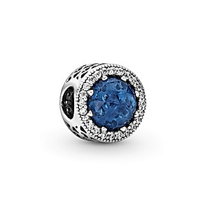 Pandora Sparkling Dark Blue Charm Bracelet Charm Moments Bracelets - Stunning Women's Jewelry - Gift for Women - Made with Sterling Silver & Cubic Zirconia