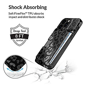 Velvet Caviar Compatible with iPhone 14 Pro Max Wallet Case for Women - Credit Card Holder Slot - Cute Slim & Protective Wallet Phone Cases [8ft. Drop Tested] - Funda para 14 Pro Max - Black Leopard