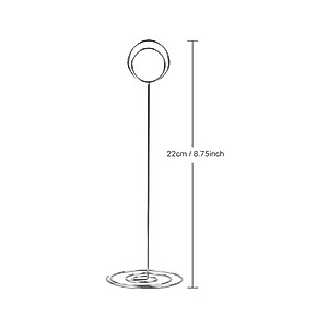 Radezon 10 Pack 8.75 inch Tall Table Number Holders Place Card Holder Table Picture Holder Wire Photo Holder Clips Picture Memo Note Photo Stand (Silver)