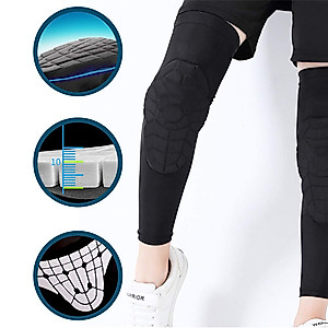 Bohope Kids Youth 5-15 Years Padded Leg Compression Sleeve Knee Guards Protective for Basketball, Baseball, Football Goalkeeper, Volleyball, Skating, Cycling.Universal for Boys and Girls