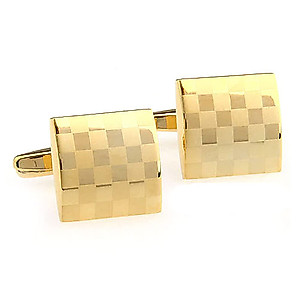 Laser Engraving Cufflinks Platinum Plated Gold Cuff Links