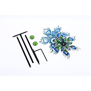 Roaming Light Peacock Wind Spinner, 48Inch Double Wind Sculpture, Kinetic Wind Spinners Outdoor Metal Stake Yard Spinners, Garden Wind Catcher Wind Mills, Wind Spinners for Yard and Garden