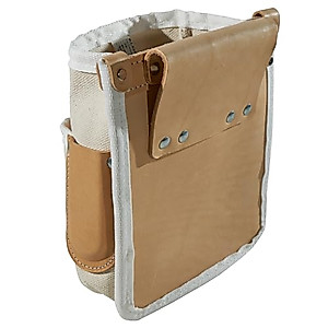 Klein Tools 5125 Canvas and Leather 5-Pocket Tool Pouch with Chain Tape Thong and Tunnel Belt Connection