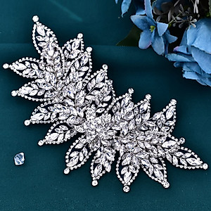 ULAPAN Wedding Headband Rhinestone Bridal Headpieces for Women and Girls Hair Accessories Bride (Silver)