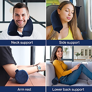 Twist Travel Pillow Set, Versatile Pillow for Travelling, Office Working, Flight Sleeping, Supporting Neck, Head, Lower Back and Shoulder, Memory Foam Pillow with Ear Plug and Eyes Mask