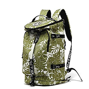 Gym Duffle Bag Backpack 4-Way Waterproof with Shoes Compartment for travel Sport Hiking laptop (olive-green) XL