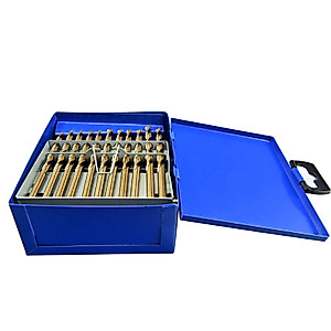 MaxTool 60 Pieces/60PCs Twist Drill Bit Set 60-Piece Drill Set Jobber Length High Speed Steel M2 Fully Ground Wire Gauge 1-60; JBS02G10R60